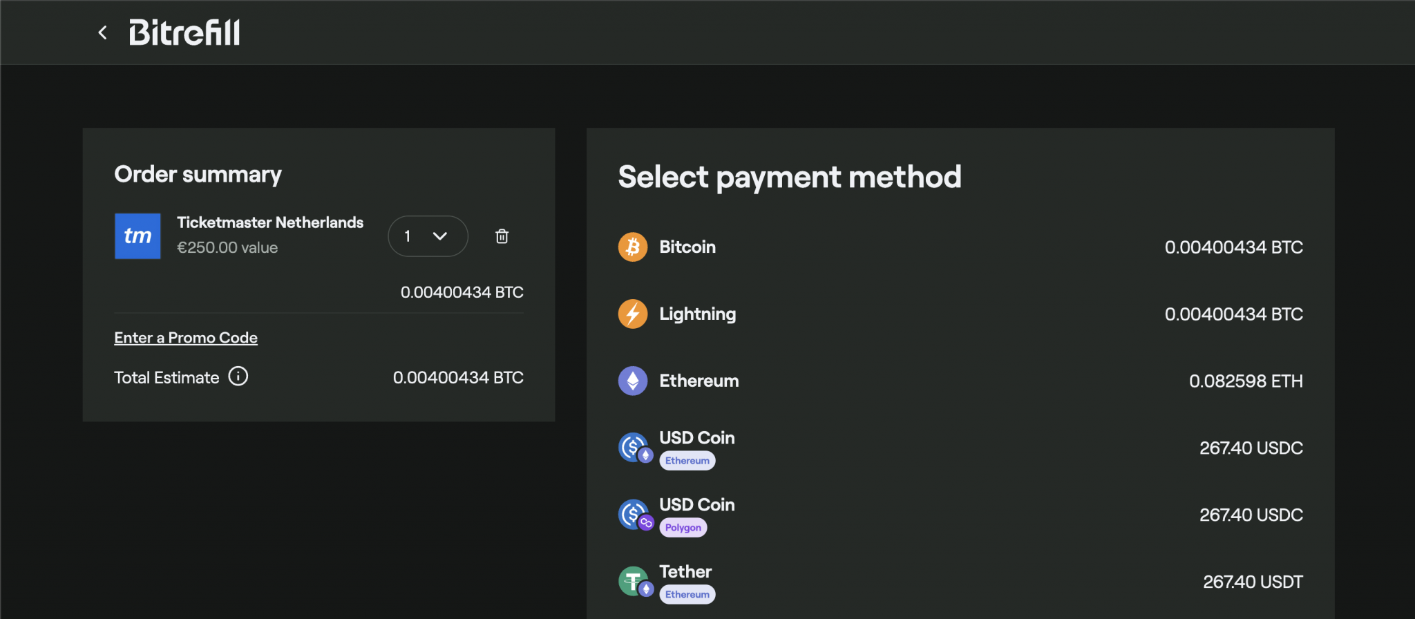 Can you buy concert tickets with Bitcoin?